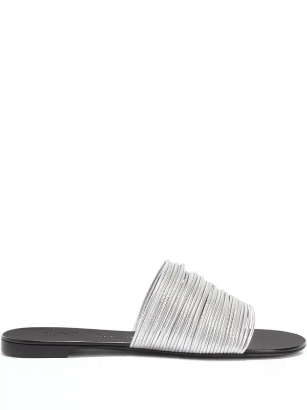 GIUSEPPE ZANOTTI Clio Flat Sandals - Silver