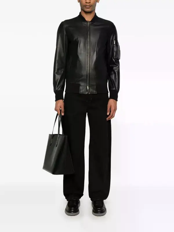 ERALDO Leather Bomber Jacket