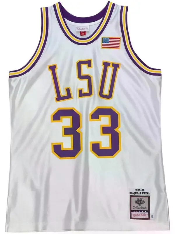 Mitchell & Ness Lsu Tigers 1990 Shaquille O'neal Ncaa Jersey - White
