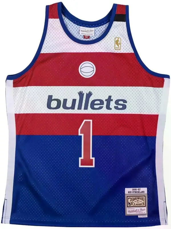 Mitchell & Ness Nba Washington Bullets 96 Rod Strickland Basketball Jersey - Blue