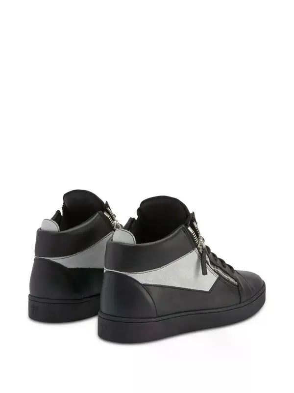 GIUSEPPE ZANOTTI Kriss Leather Mid-top Sneakers - Black