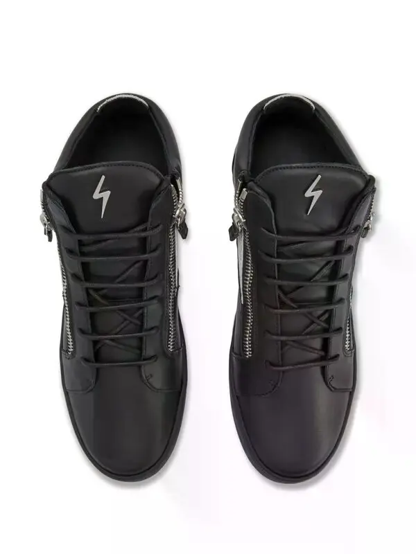 GIUSEPPE ZANOTTI Kriss Leather Mid-top Sneakers - Black