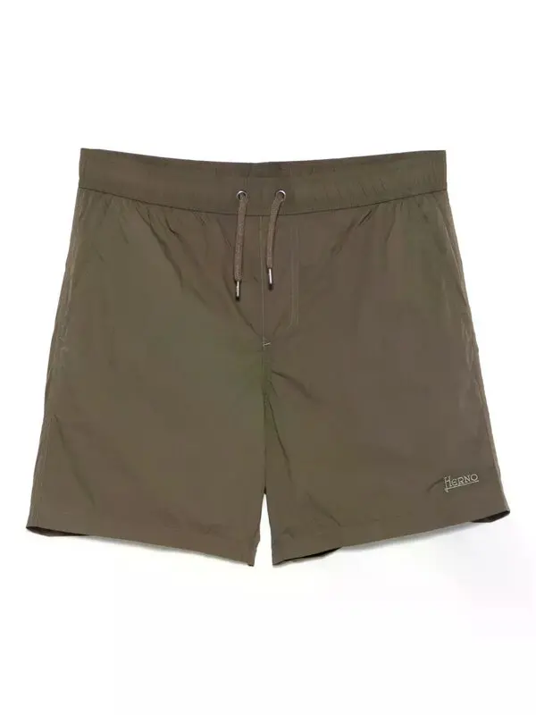 Herno Creased Swim Short - Green