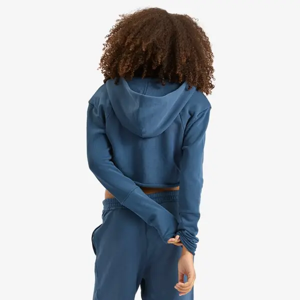 SKIMS Shoulder Pad Cropped Hoodie - Indigo