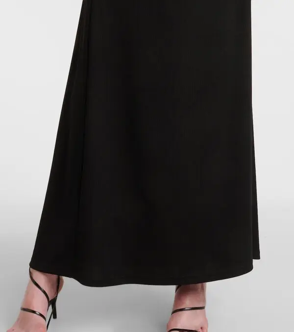 Christopher Esber Concave Cutout Embellished Ribbed-knit Maxi Dress - Black