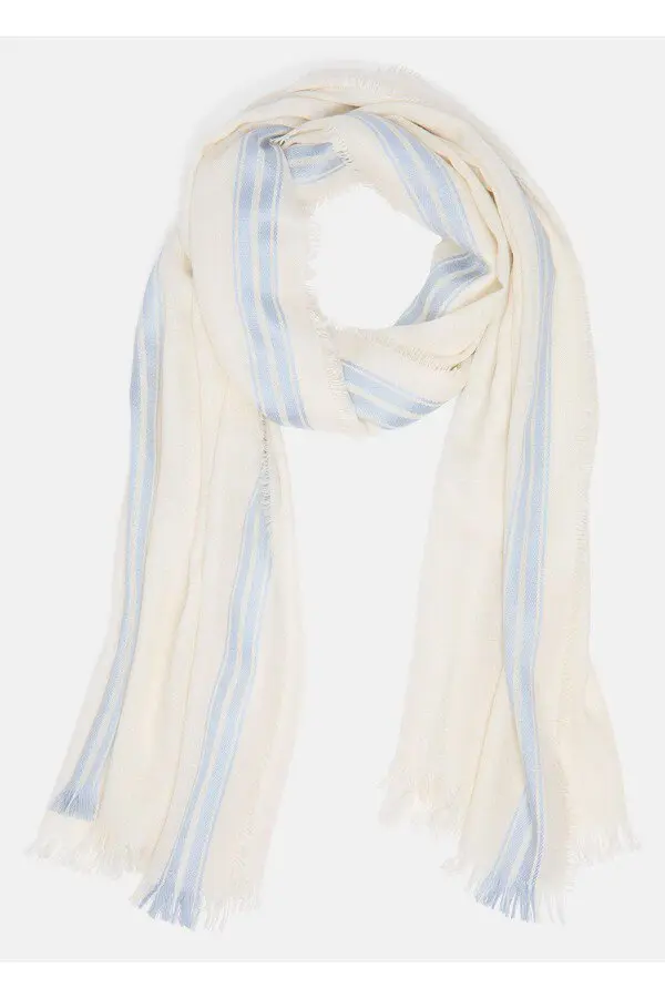 Vince Border- Cashmere-silk Satin Twill Scarf - Stripe