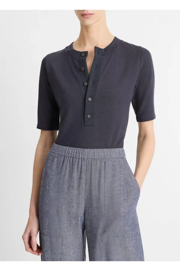 Vince Jersey Elbow-sleeve Henley