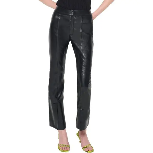 AS By DF As B Y Df Rowan Leather Cropped Flare Pants