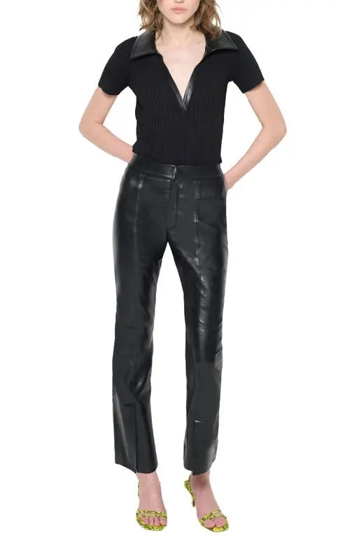 AS By DF As B Y Df Rowan Leather Cropped Flare Pants