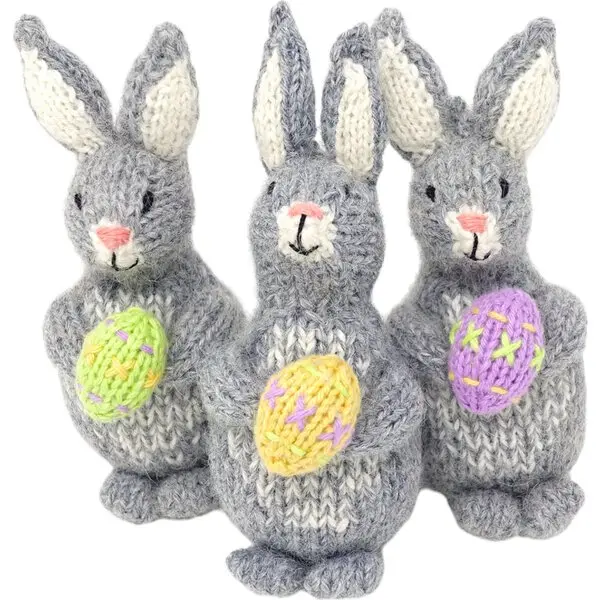 MELANGE COLLECTION Bunny With Egg Ornaments - Grey