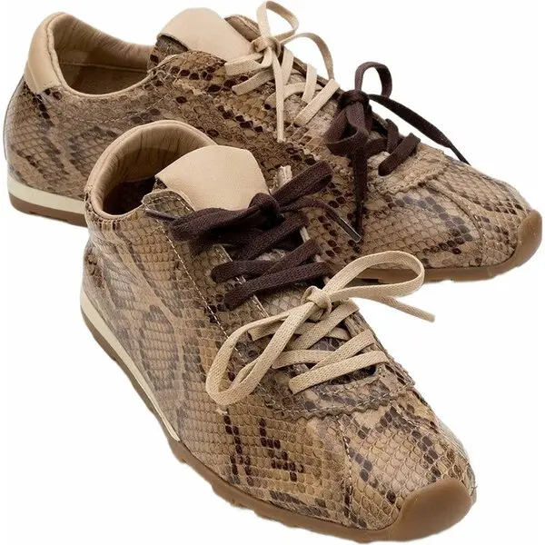 FOREVER & ALWAYS SHOES Crea Leather Sneakers - Open Brown Leather