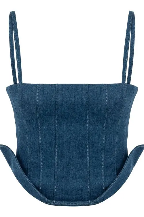 JENDUE Sosa Denim Corset Top