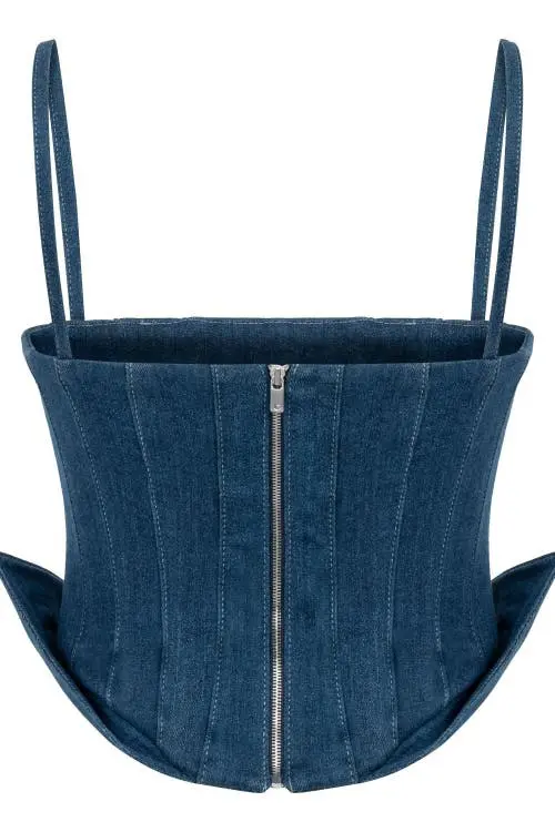 JENDUE Sosa Denim Corset Top
