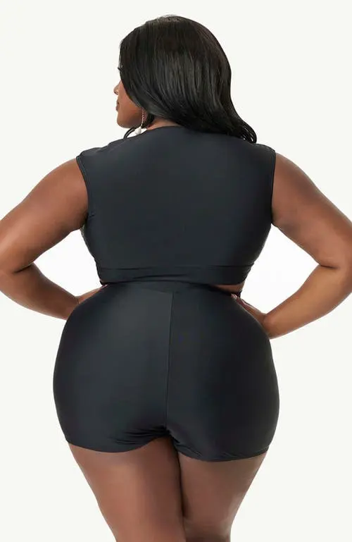 Unique Vintage High Waist Swim Shorts