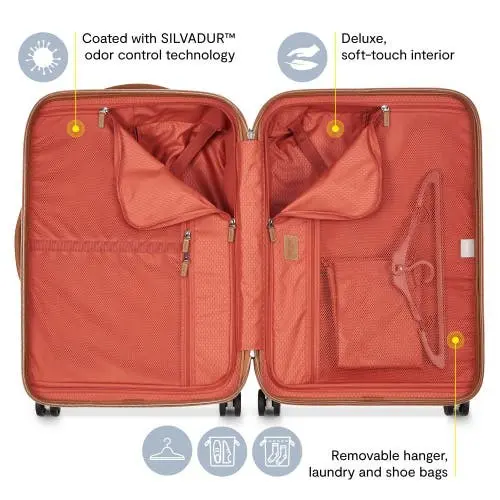DELSEY PARIS Chatelet Air 2.0 Hardside 26" Checked Spinner Luggage - Chocolate Brown
