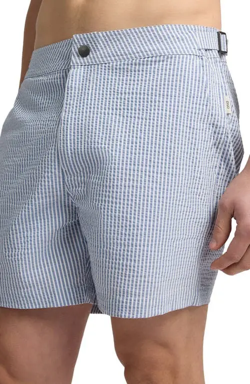 Onia Calder Buckle 5" Swim Trunk - Surf/white