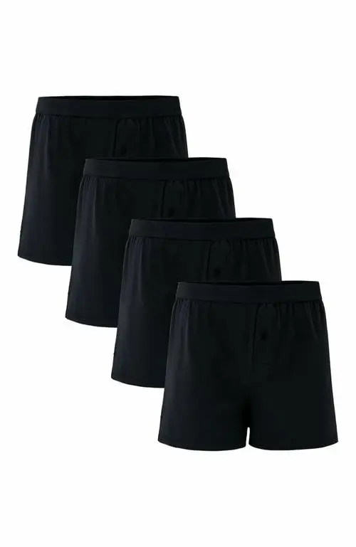 PACT Everyday Knit Boxer 4-pack - Black