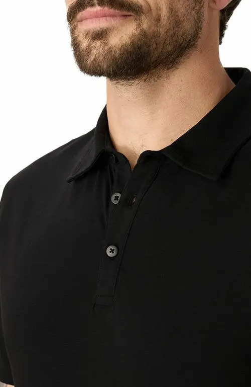 PACT Luxe Stretch Jersey Slim Polo - Black