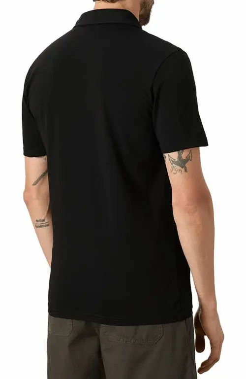 PACT Luxe Stretch Jersey Slim Polo - Black
