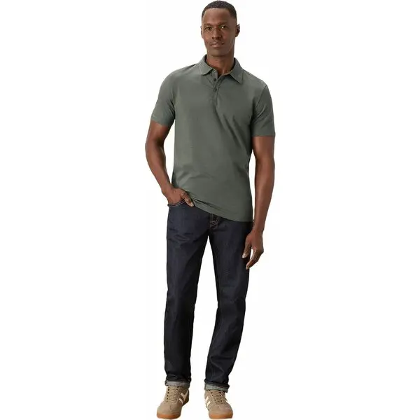 PACT Luxe Stretch Jersey Slim Polo - Castor Grey