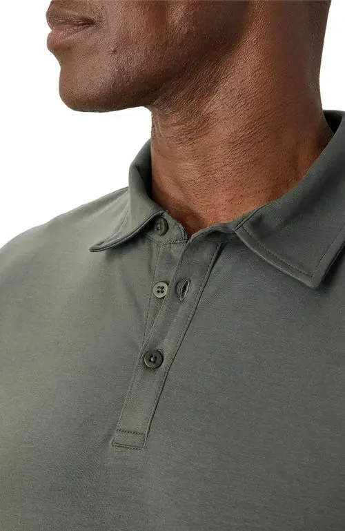 PACT Luxe Stretch Jersey Slim Polo - Castor Grey