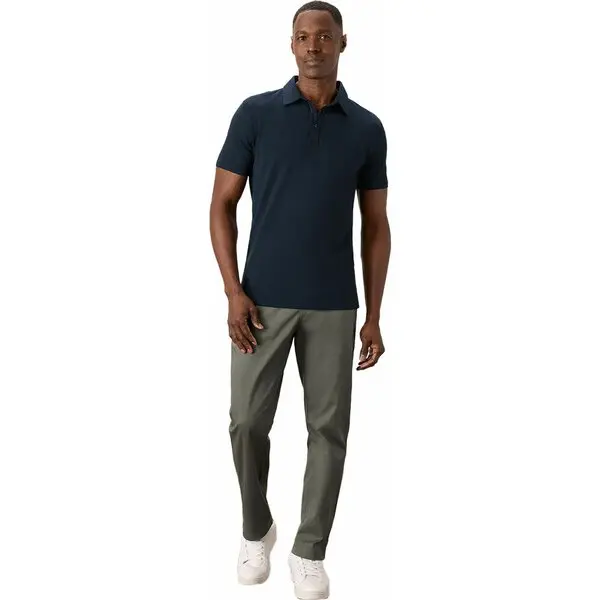 PACT Luxe Stretch Jersey Slim Polo - Midnight Blue