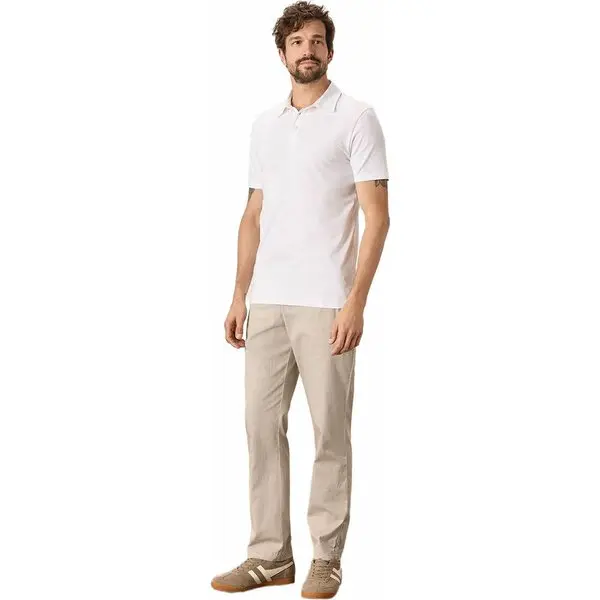 PACT Luxe Stretch Jersey Slim Polo - White