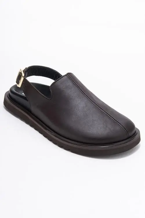 FOREVER & ALWAYS SHOES Laby Leather Clogs - Brown Leather