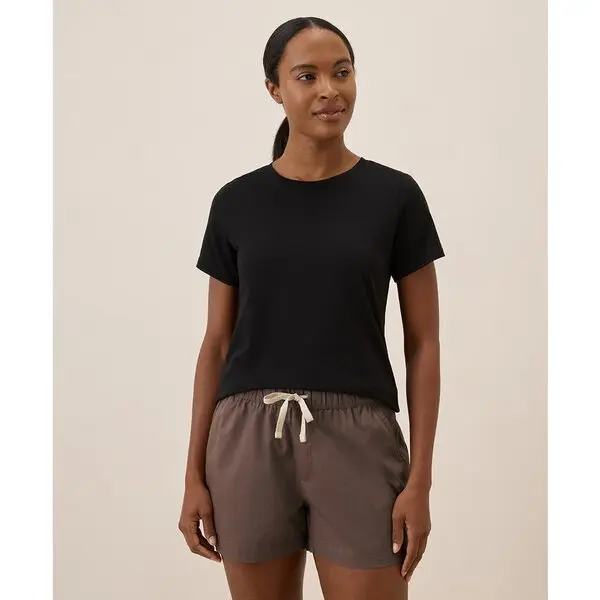 PACT Luxe Stretch Jersey Slim Tee - Black