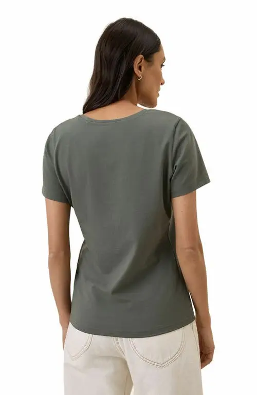 PACT Luxe Stretch Jersey Slim Tee - Castor Green