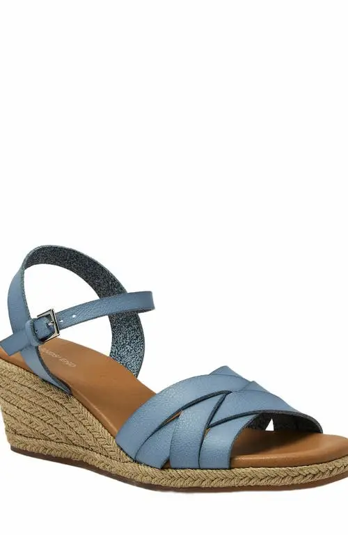 LANDS' END Espadrille Wedge Sandals - Pale Blue Slate