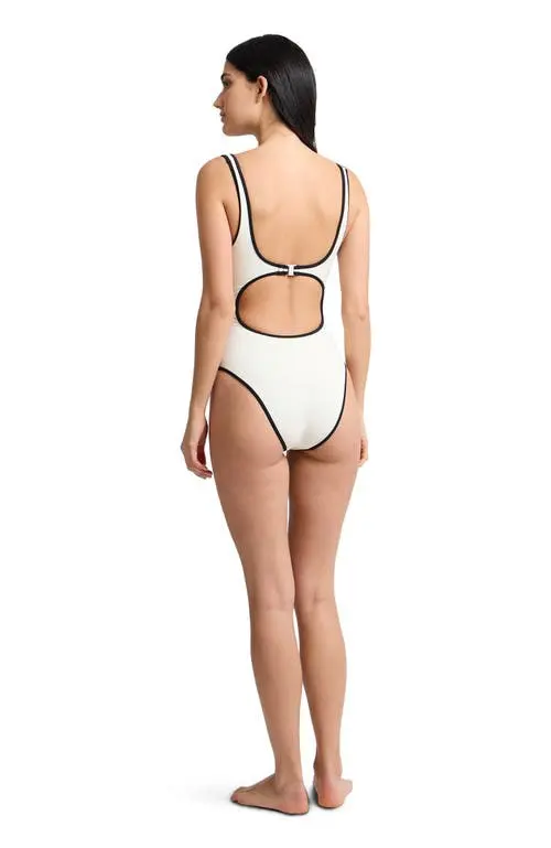 Onia Arya High-cut One-piece - Egret/black