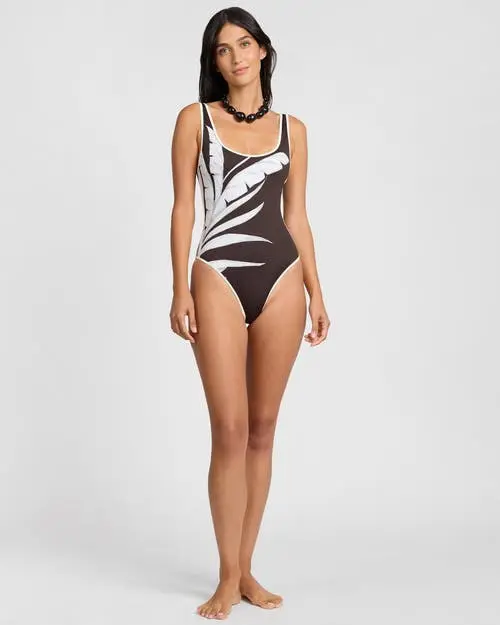 Onia Arya One-piece Swimsuit - Espresso/egret