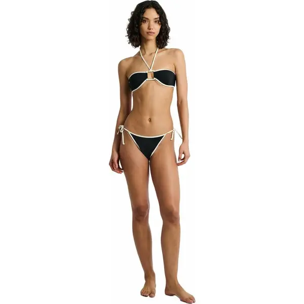 Onia Cleo Stretch Bikini Bottom - Black/egret