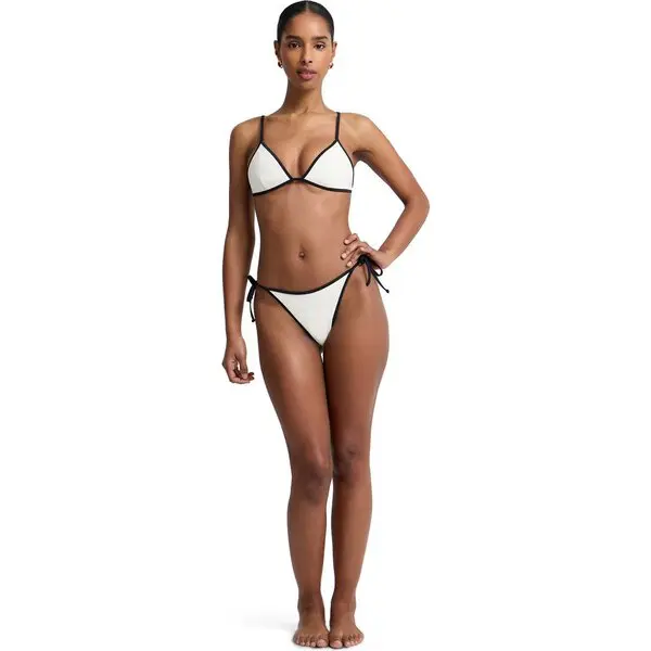 Onia Cleo Stretch Bikini Bottom - Egret/black
