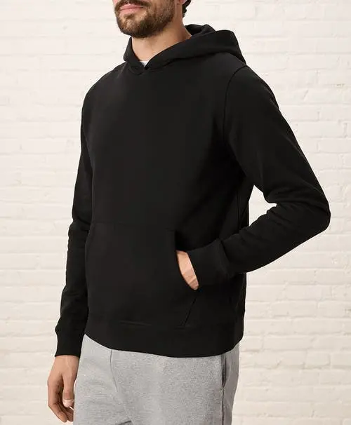 PACT Organic Cotton Cloud Brushed Fleece Pullover Hoodie - Black
