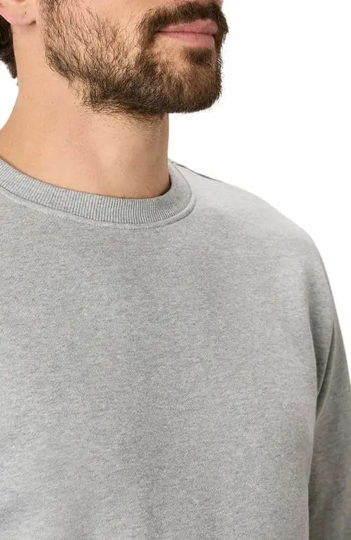 PACT Organic Cotton Cloud Brushed Fleece Crew Sweatshirt - Heather Grey