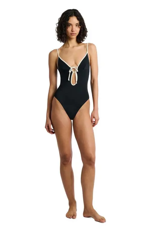 Onia Soleil Tie Front One-piece - Black