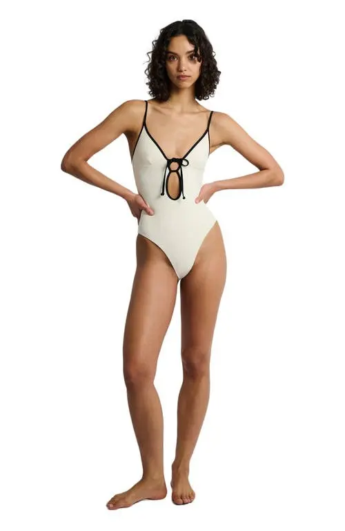 Onia Soleil Tie Front One-piece - Egret