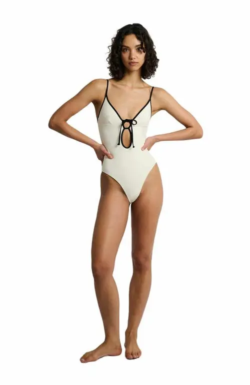 Onia Soleil One-piece - Egret/black