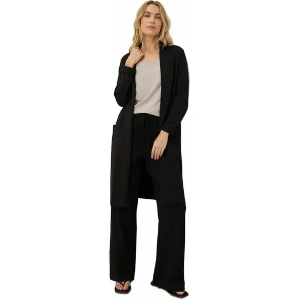 PACT Organic Cotton Cool Stretch Lounge Duster - Black