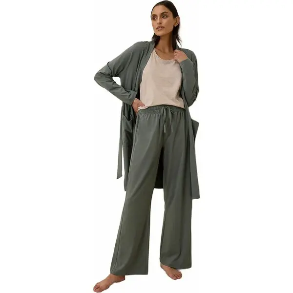 PACT Organic Cotton Cool Stretch Lounge Duster - Castor Grey