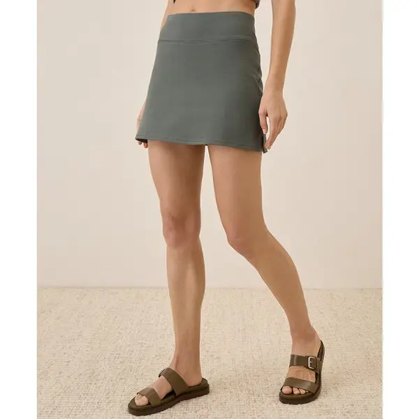 PACT Organic Cotton Pocket Skort - Castor Grey
