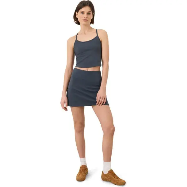 PACT Organic Cotton Pocket Skort - Steel Blue
