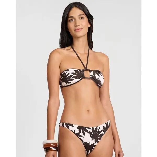Onia Palermo Bandeau Bikini Top - Egret/espresso
