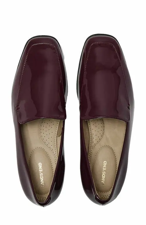 LANDS' END Classic Leather Loafers - Royal Burgundy Leather