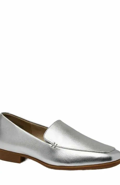 LANDS' END Classic Leather Loafers - Silver Leather