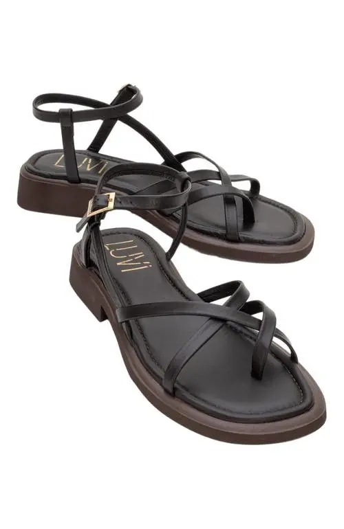 FOREVER & ALWAYS SHOES Antas Leather Flat Sandals - Brown Leather