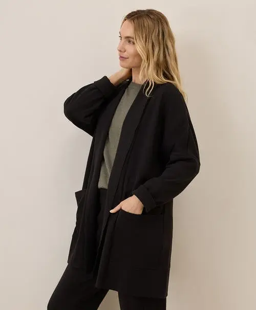 PACT Organic Cotton Airplane Wrap Cardigan - Black