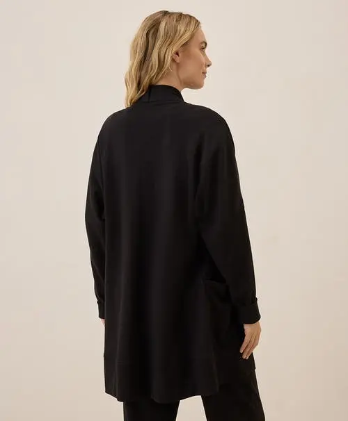PACT Organic Cotton Airplane Wrap Cardigan - Black